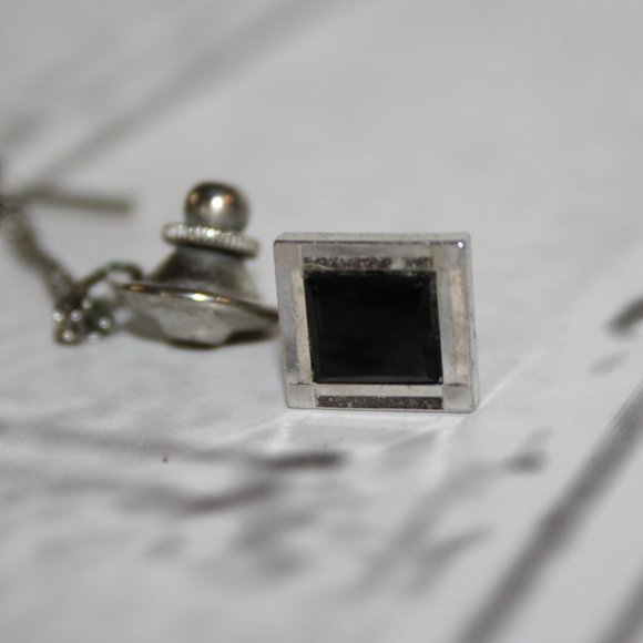SWANK | Accessories | Vintage Silver And Onyx Swank Tie Lapel Pin 38 ...
